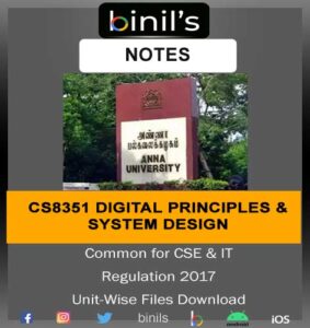 CS8351 Digital Principles and System Design Note Reg-17 PDF Download