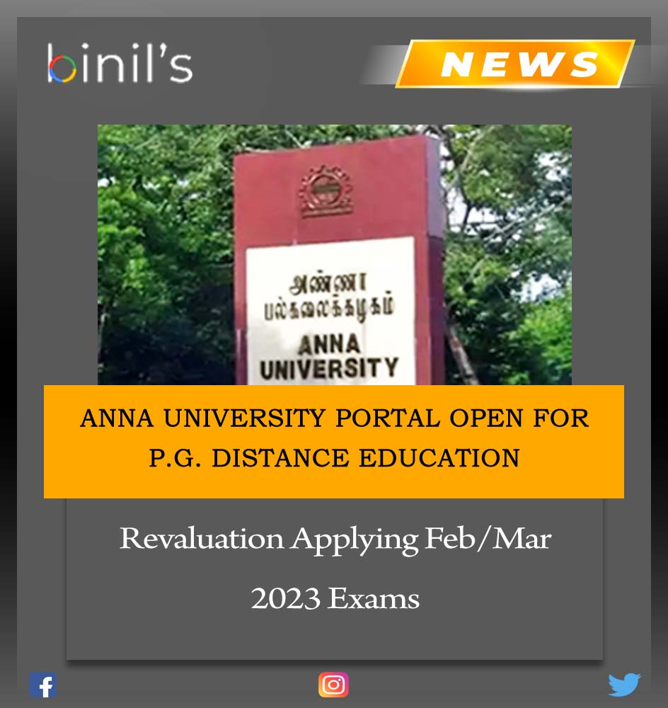 Anna University Portal Open for P.G. Distance Education Applying Feb ...